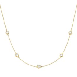 Luigi Merano Damen Goldkette "Ankerkette mit Zirkonia, Gold 375", 45cm, Gelbgold 375, gold, Gelbgold 375, Halsketten