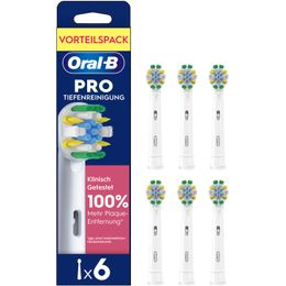 Oral-B Aufsteckb&uuml;rsten "Pro Tiefenreinigung", 6 Stk.wei&szlig;, Zahnb&uuml;rstenk&ouml;pfe, Tiefe Zahnreinigung mit innovativen X-f&ouml;rmigen Borsten