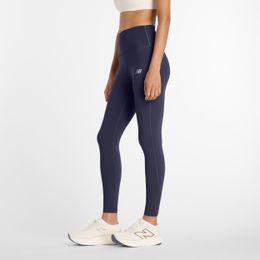 New Balance Damen Lauftights "Sleek High Rise Legging 25""boysenberry, Gr. M, Obermaterial: 71% Polyester, 29% Elasthan, Hosen, f&uuml;r Laufen, mit hohem