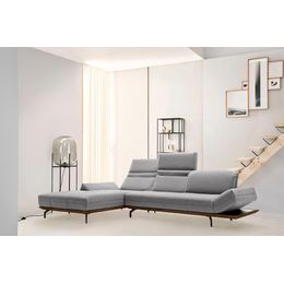 Ecksofa, B:293cm H:117cm T:212cm, grau, CREATION BY ROLF BENZ, Wohnzimmer, Sofas, "CR.420, Designecksofa, L-Form", in 2 Qualit&auml;ten, Holzrahmen in