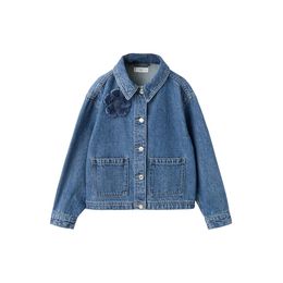 Mango Kids Jacke 'GEORGIA' M&auml;dchen Gr&ouml;&szlig;e 128 blue denim
