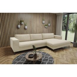 Ecksofa DOMO collection, B:329cm H:83cm T:173cm, beige, 100% Polyester;Cordbezug 100% Polyester, Wohnzimmer, Sofas, "Modica, zeitlos und elegant,