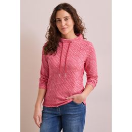 Cecil Damen Langarmshirt, rot, Gr. XXL, gemustert, Stoff, 65% Polyester, 32% Viskose, 3% Elasthan, Shirts, aus elastischem Materialmix