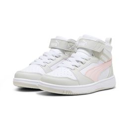 Puma Kinder Sneaker "REBOUND V6 MID AC+ PS", Gr. 28Puma wei&szlig;, frosty pink, sedate gray, Schuhe, f&uuml;r Kinder