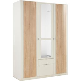 Kleiderschrank Priess, B:140cm H:193cm T:54cm, wei&szlig;, Holzwerkstoff, Schlafzimmer, Schr&auml;nke, mit gerundeten Elementen auf den Au&szlig;ent&uuml;ren