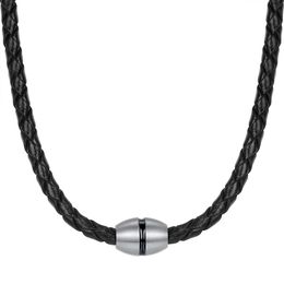 True Rebels Herren Kette mit Anh&auml;nger "X762", 48,0cm, Leder, B: 4mmschwarz, Leder, B:4mm, Halsketten, aus Echtleder