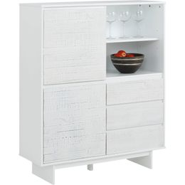 Highboard OTTO HOME, B:100cm H:120cm T:35cm, wei&szlig;, Wohnzimmer, Sideboards, "Morgan Midischrank", Kommode aus massivem Kiefernholz, eingefr&auml;ste