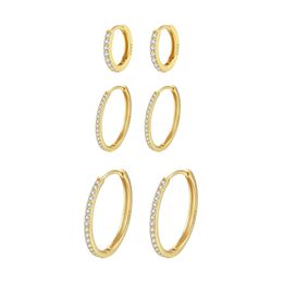Hey Happiness Earrings 'Clear Trio' female Gold size One Size