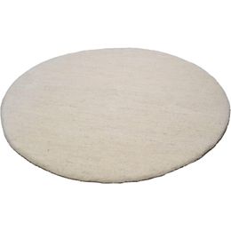 Wollteppich Theko, H:24mm &Oslash;:250cm, beige, Wolle, Wohnzimmer, Teppiche, "Maloronga Uni", echter Berber Teppich, reine Wolle, handgekn&uuml;pft