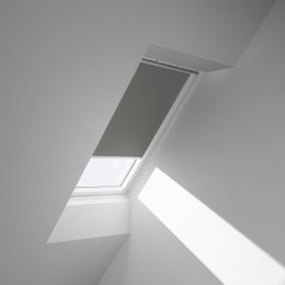 Velux Verdunklungsrollo "DKL M06 0705SWL", M06, stufenlos positionierbar, grau, Kinderzimmer, Rollos, wei&szlig;e F&uuml;hrungsschienen & Griffleiste