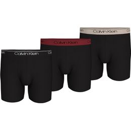 Herren Boxer "BOXER BRIEF 3PK", Calvin Klein Underwear, Gr. S, schwarz, Jersey, Obermaterial: 88% Polyester, 12% Elasthan, Unterhosen, mit l&auml;ngerem