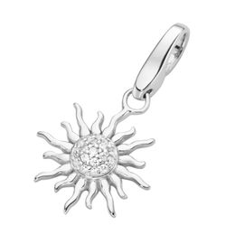 Damen Charm-Einh&auml;nger "Sonne mit Zirkonia, Silber 925", wei&szlig;, Giorgio Martello MILANO, Silber 925 (Sterlingsilber), Charms