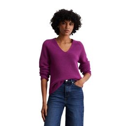 Marc O'Polo MARC O'POLO Damen V-Ausschnitt-Pulloverfresh berry, Gr. S, Strick, Obermaterial: 100% Baumwolle, Pullover