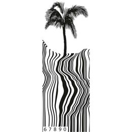 Fototapete "Barcode Beach", B/L: 1m x 2,8m, schwarz, ARCHITECTS PAPER, Tapeten, Palmen Tapete Natur Schwarz Wei&szlig; Panel 1,00m x 2,80m