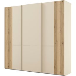 Schwebet&uuml;renschrank Musterring, B:246,3cm H:236cm T:67cm, beige, Hartfaserplatte, Holzwerkstoff, Schr&auml;nke, "Isabelle", T&uuml;ren mit Lamellenoptik,