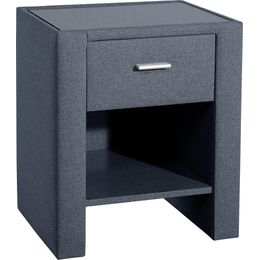 Nachttisch Home Affaire, B:50cm H:61cm T:41cm, blau, Schlafzimmer, Tische, Nachtkonsole mit 1 Schubkasten und 1 Ablagefach