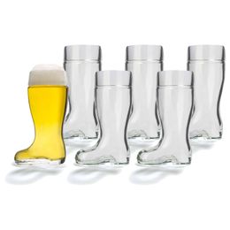 ST&Ouml;LZLE Bierglas "Biergl&auml;ser Stiefel 500 ml 6er Set transparent", bunt, Trinkgef&auml;&szlig;e