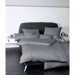Bettw&auml;sche Janine, grau, Mako-Satin, Obermaterial: 100% Baumwolle, Bettw&auml;sche, "Colors 31001", feinf&auml;dige uni Bettw&auml;sche f&uuml;r alle Jahreszeiten,