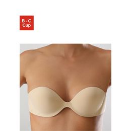 Lascana Damen Klebe-BH, braun, Microtouch, Obermaterial: 82% Polyamid, 18% Elasthan, Basic, BHs, mit Seitenfl&uuml;geln aus haftendem Silikon, Basic