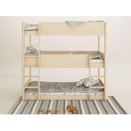 OTTO home "TIPO BESTSELLER Stockbett, Hochbett, Bodenbett, platzsparend" Leitern beidseitig montierbar, mit 3 Schlafpl&auml;tzen, FSC zertifiziertes