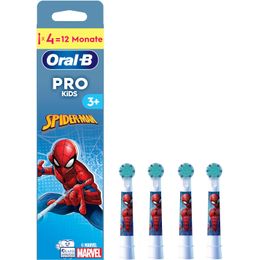 Oral-B Kinder Aufsteckb&uuml;rsten "Pro Kids 3+ Marvel Spiderman", 4 Stk.wei&szlig;, Zahnb&uuml;rstenk&ouml;pfe, extra weiche Borsten, ab 3 Jahren
