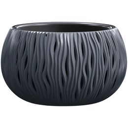 Pflanzk&uuml;bel Prosperplast, H:21cm &Oslash;:37cm, grau, Kunststoff, Terasse, Pflanzgef&auml;&szlig;e, "Sandy Bowl", &Oslash;xH: 37x21 cm