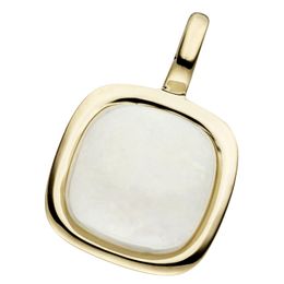 Jobo Damen Kettenanh&auml;nger "Anh&auml;nger Opalanh&auml;nger 14 mm", Gelbgold 585gelbgold 585, wei&szlig;, Gelbgold 585, Schmuckanh&auml;nger, 585 Gold mit Opal