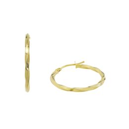 Amor Damen Paar Creolen "2017111", 23mm, Gelbgold 375, gold, Gelbgold 375, Ohrringe