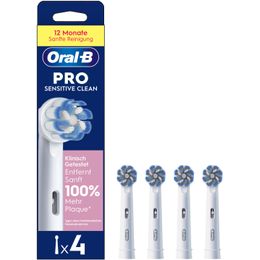 Oral-B Aufsteckb&uuml;rsten "Pro Sensitive Clean", 4 Stk.wei&szlig;, Zahnb&uuml;rstenk&ouml;pfe, Sanfte Zahnreinigung, innovative X-f&ouml;rmige Borsten