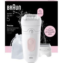 Braun Damen Epilierer "Silk-&eacute;pil 5 SE5-030"rosa, Epilierer, Wet & Dry, Einfache Haarentfernung, Rasieraufsatz und Trimmeraufsatz