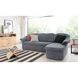 Ecksofa DOMO collection, B:238cm H:82cm T:141cm, grau, 95% Polyester, 5% Nylon, Wohnzimmer, Sofas, "Pegnitz, elegante R&uuml;ckensteppung, kompakte