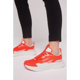 SOCCX Damen Sneaker, Gr. 37, orange, Leder, Synthetik, Textil, bestickt, Schuhe, mit Fersenstabilisator