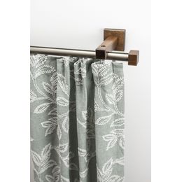 Gardinenschiene Garesa, L:460cm, braun, Gardinenstangen, "Cubus, Quad Innenlauf", Innenlauf-Vorhanggarnitur, verl&auml;ngerbar, Holz-Aluminium