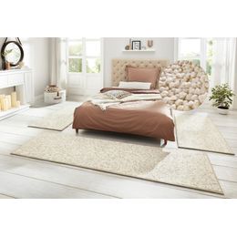 Bettumrandung Hanse Home, H:12mm, beige, Obermaterial: 100% Polypropylen, Schlafzimmer, Bettumrandungen, "Wolly 2", Bettvorleger, 3-teiliger L&auml;ufer