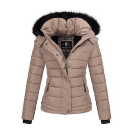 Navahoo Damen Steppjacke "Chloe", grau, Gr. L, Obermaterial: 100% Polyester; Innenseite: 100% Polyester; Futter: 100% Polyester; Fellimitat: 90%