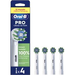 Oral-B Aufsteckb&uuml;rsten "Pro CrossAction", 4 Stk.wei&szlig;, Zahnb&uuml;rstenk&ouml;pfe, Zahnreinigung mit innovativen X-f&ouml;rmigen Borsten