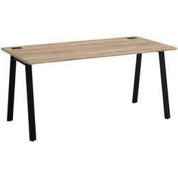 Schreibtisch GAMI, B:140cm H:74cm T:80cm, schwarz, B&uuml;ro, Tische, "MAMBO", in verschiedenen Breiten, mit Kabeldurchlass