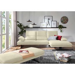 Ecksofa W.Schillig, B:291cm H:94cm T:164cm, beige, Stoff S37 (100% Polyester): Luxus-Microfaser in Lederoptik, Wohnzimmer, Sofas, "broadway,