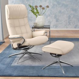 stressless "London" Set, Relaxsessel mit Hocker, mit Hocker, High Back, mit Star Base, Gestell Chrom