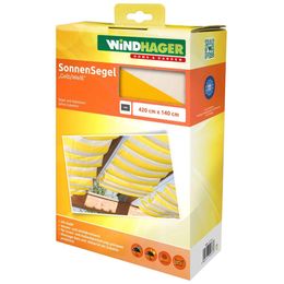Sonnensegel Windhager, B:420cm T:140cm, gelb, Polyester, Terasse, Sonnensegel, f&uuml;r Seilspannmarkise, inklusive Laufhaken, 4,2x1,4 m
