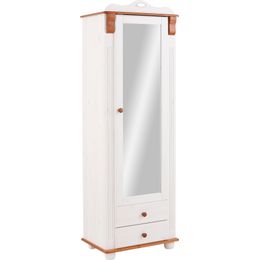 Garderobenschrank OTTO HOME, wei&szlig;, Flur, Schr&auml;nke, "Adele", mit Spiegel, Breite 63 cm, mit 2 Schubladen, aus massiver Kiefer, FSC
