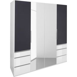 Kleiderschrank wimex, B:200cm H:236cm T:58cm, wei&szlig;, Schlafzimmer, Schr&auml;nke, "Level by fresh to go", mit Glas-und Spiegelt&uuml;ren
