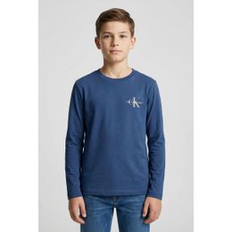 Calvin Klein Jeans "Chest Monologo Ls T-Shirt" f&uuml;r Kinder bis 16 Jahre und mit Logoschriftzug