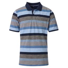 Casamoda Herren Poloshirt "Casamoda Polo-Shirt gestreift", blau, Gr. L, 95% Baumwolle, 5% Elasthan, Shirts
