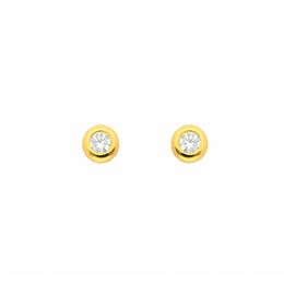 Adelia&acute;s ADELIA ́S Damen Paar Ohrh&auml;nger "1 Paar 925 Silber Ohrringe / Ohrstecker mit Zirkonia &Oslash; 3,5 mm", Damen, Silber 925 (Sterlingsilber), gold, Silber 925
