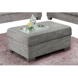 Hocker DOMO collection, B:85cm H:40cm T:61cm, grau, PRIMABELLE-Microfaser aus 100% Polyester, ;SOFTLUX-Kunstleder;Strukturstoff aus 90% Polyester,