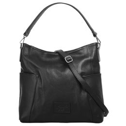 Samantha Look Damen Shopper, schwarz, Leder, Strukturmuster, Taschen, echt Leder, Made in Italy