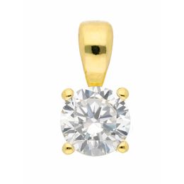 Adelia&acute;s ADELIA ́S Damen Kettenanh&auml;nger "925 Silber Anh&auml;nger mit Zirkonia &Oslash; 5 mm", mit Zirkonia, Silber 925 (Sterlingsilber), gold, Silber 925