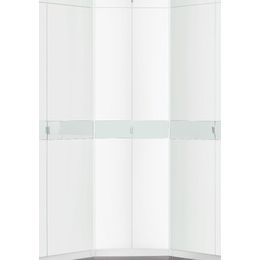Eckkleiderschrank Priess, H:193cm, wei&szlig;, Schr&auml;nke, "Kleiderschrank Schrank Garderobe W&auml;scheschrank Madrid", voll ausgestattet, viel Stauraum, MADE IN