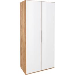 Kleiderschrank wimex, B:100cm H:236cm T:58cm, braun, Schlafzimmer, Schr&auml;nke, "Level by fresh to go", T&uuml;ren vollfl&auml;chig mit farbigem Glas